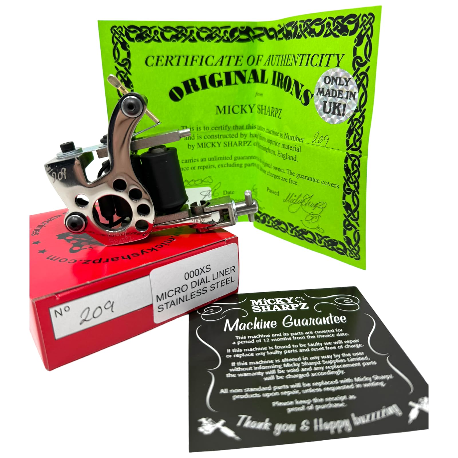 Sharpz Tattoos Micky Sharpz Bronze Micro Dial Liner Tattoo Machine