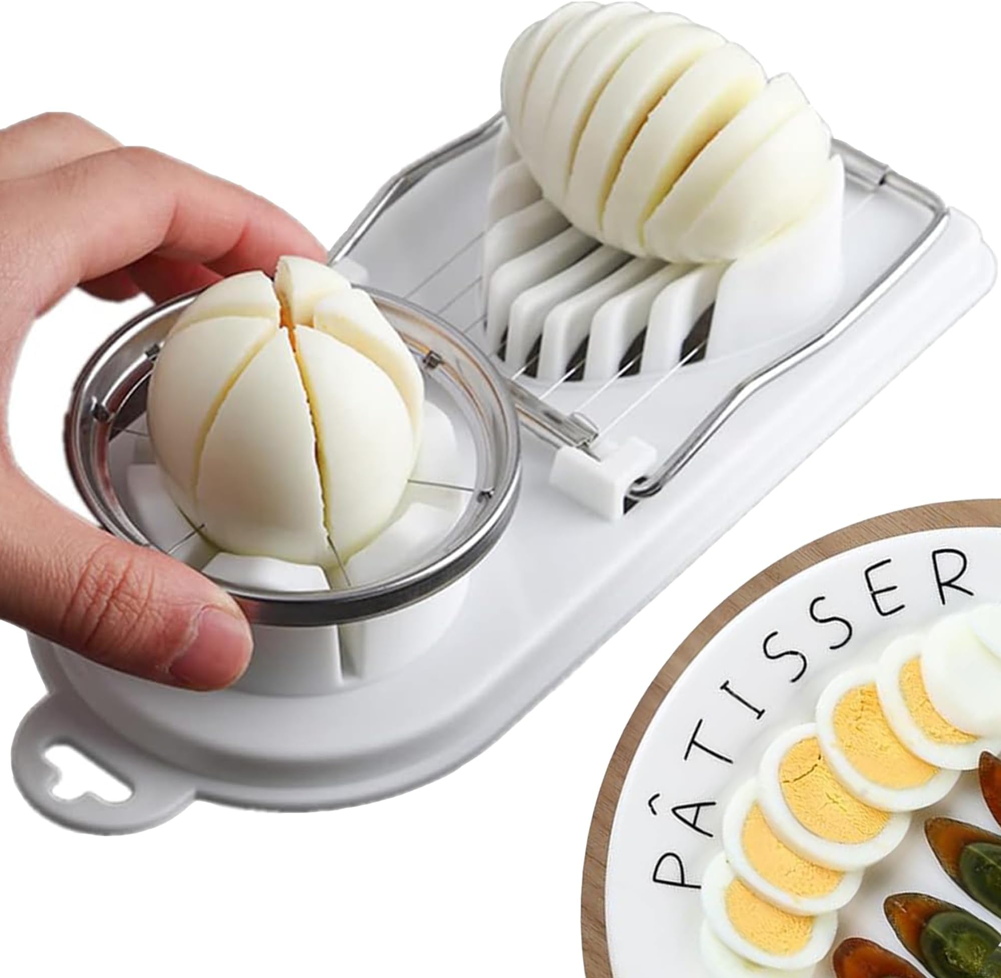 2 in 1 Egg Slicer - Egg Slicer for Boiled Eggs Stainless Steel, Egg ...
