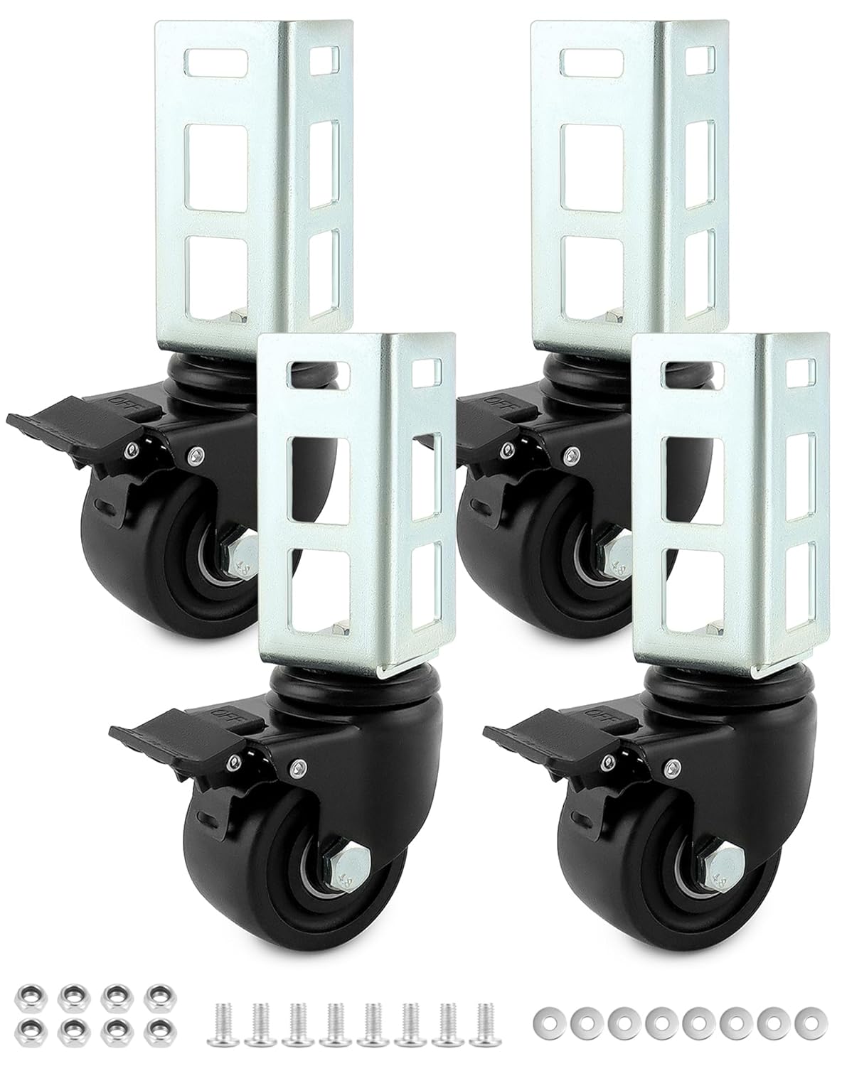 Amazon.com: QWORK Storage Rack Caster Wheels, 4 Pack 3" Heavy Duty 1500 ...