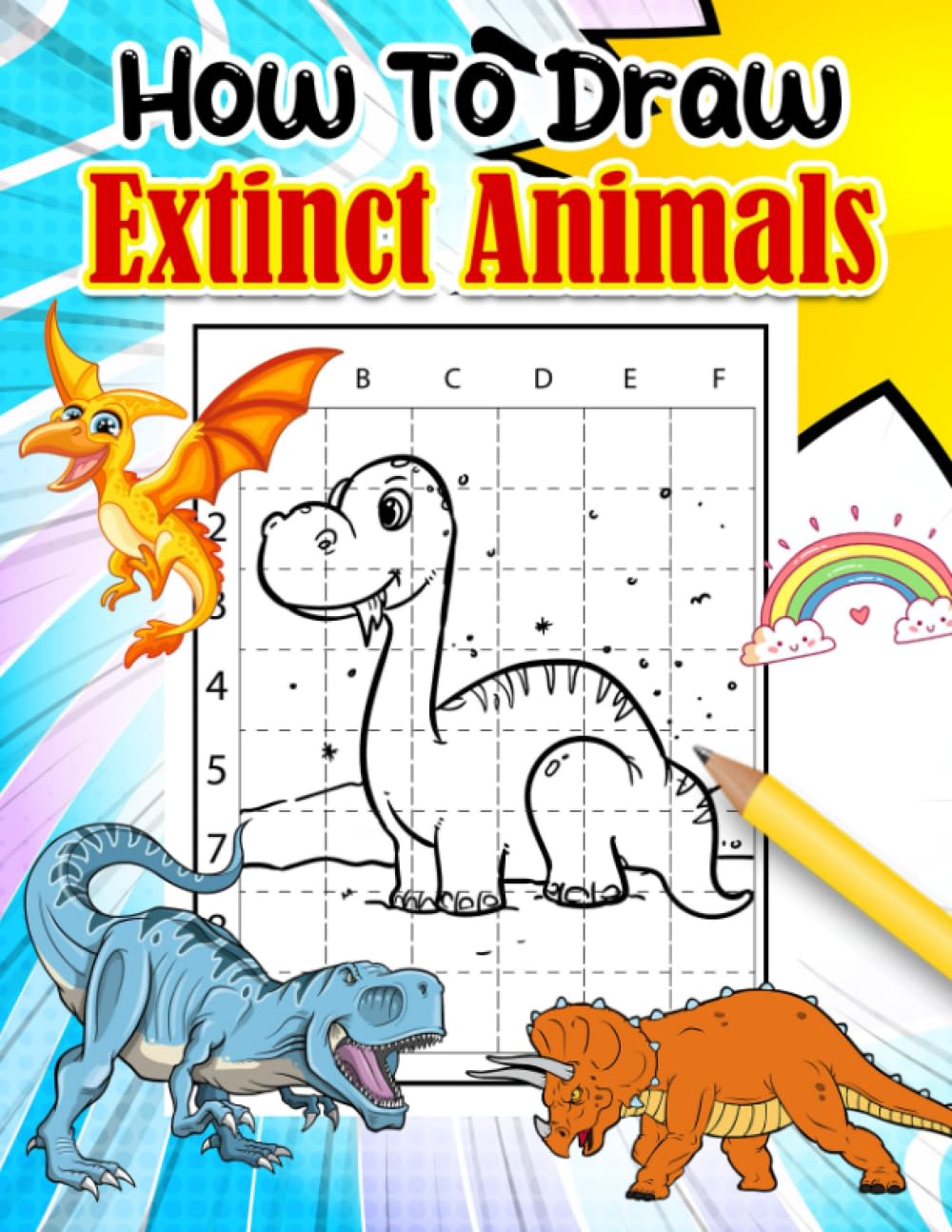 How To Draw Extinct Animals: Cute Realistic Animal Simple Guide Book ...