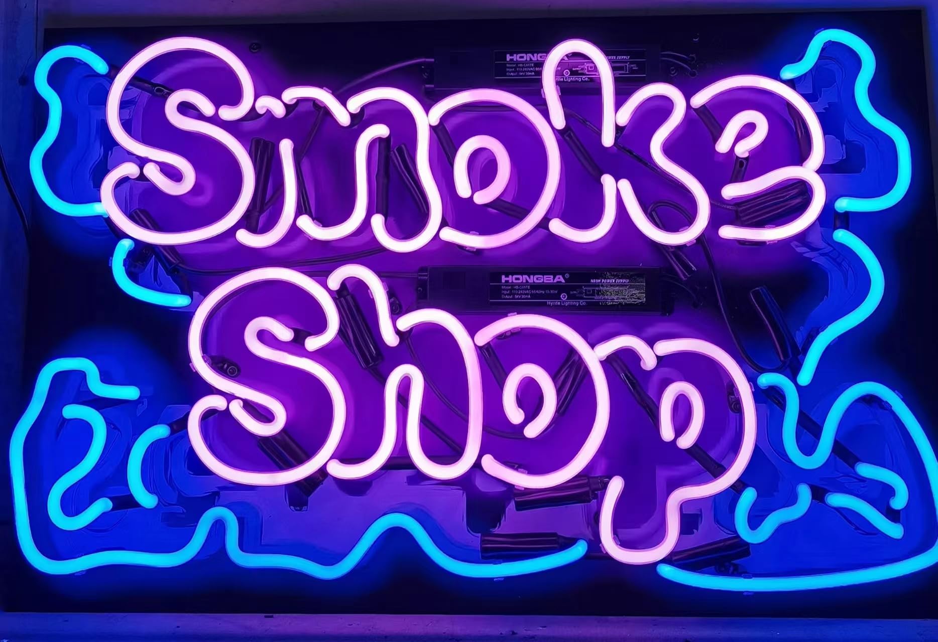 Amazon.com : Neon Signs for Wall Decor Smoke Shop Sign Neon Glass ...