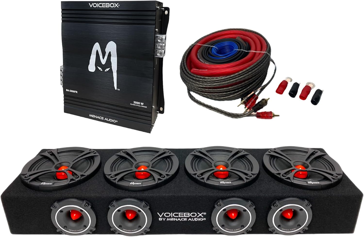 Amazon.com: MENACE AUDIO VOICEBOX 4-6.5" Midrange Enclosure & 3000w 4 ...
