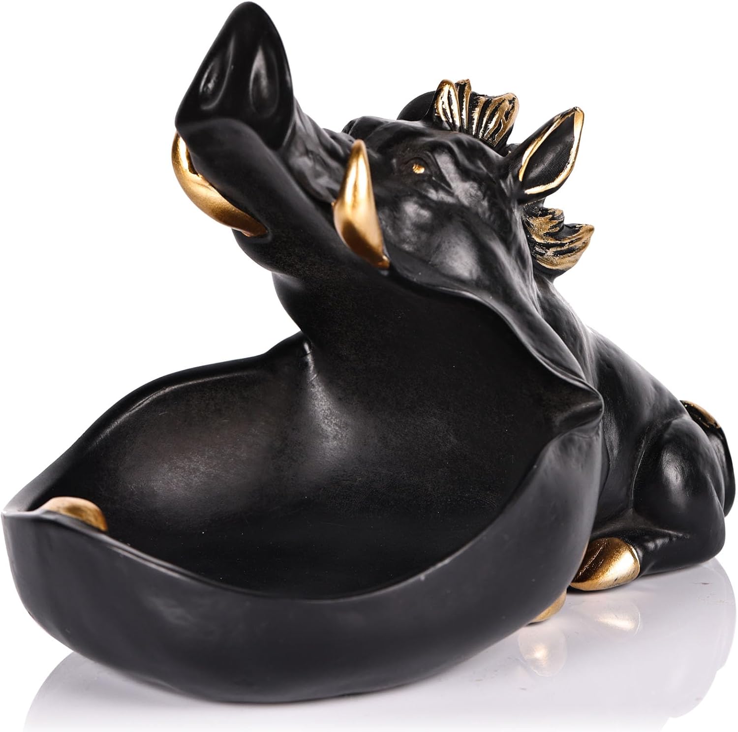 Amazon.com: XMGZQ Black Wild Boar Statue Key Bowl for Entryway Table ...
