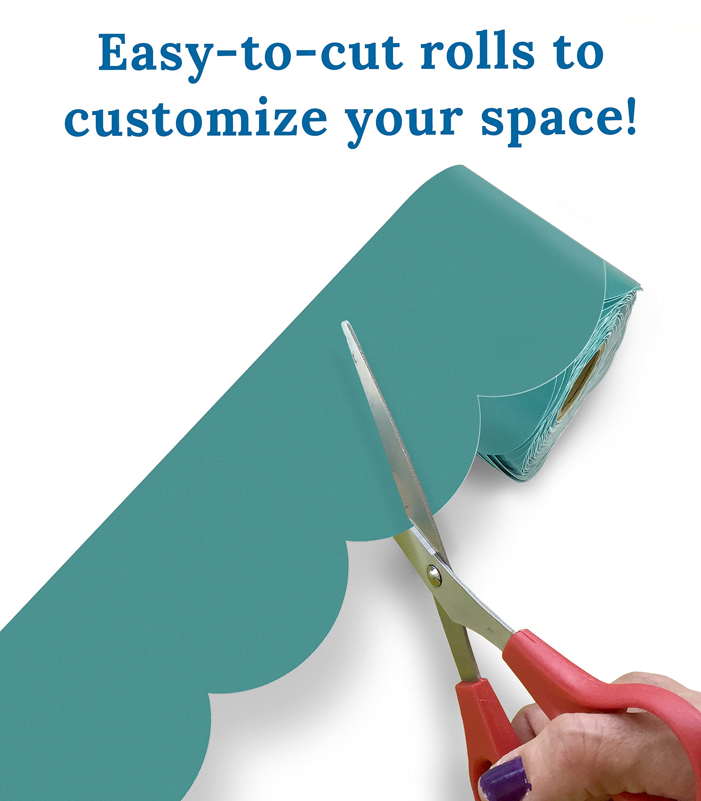 Snapklik.com : Carson Dellosa We Belong 65 Ft Scalloped Teal Bulletin ...