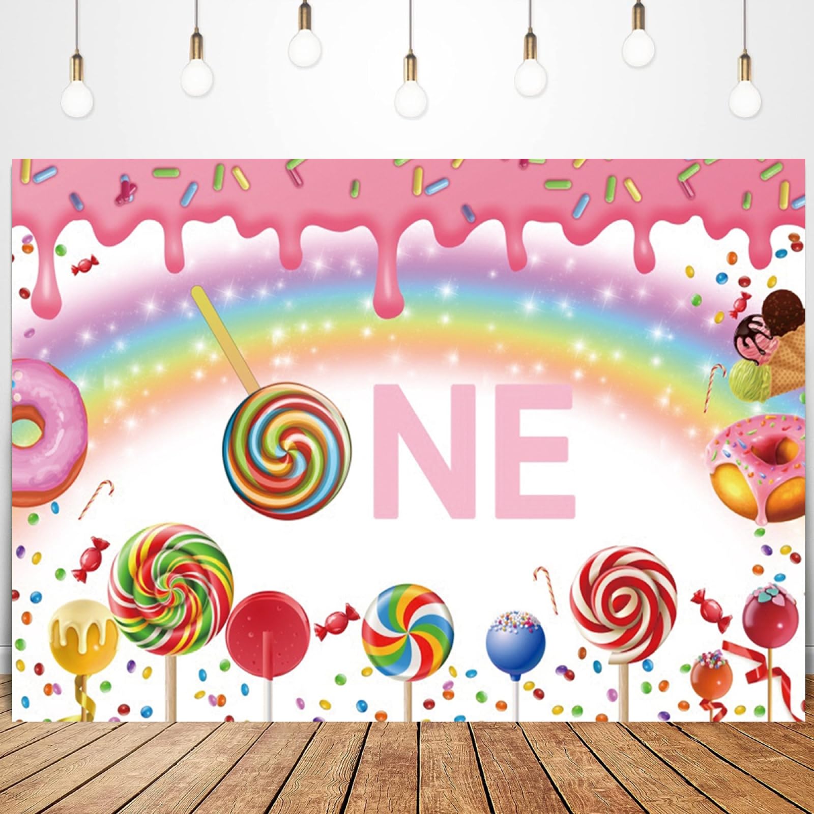 Amazon.com : Sweet Candyland First Birthday Party Backdrop for ...