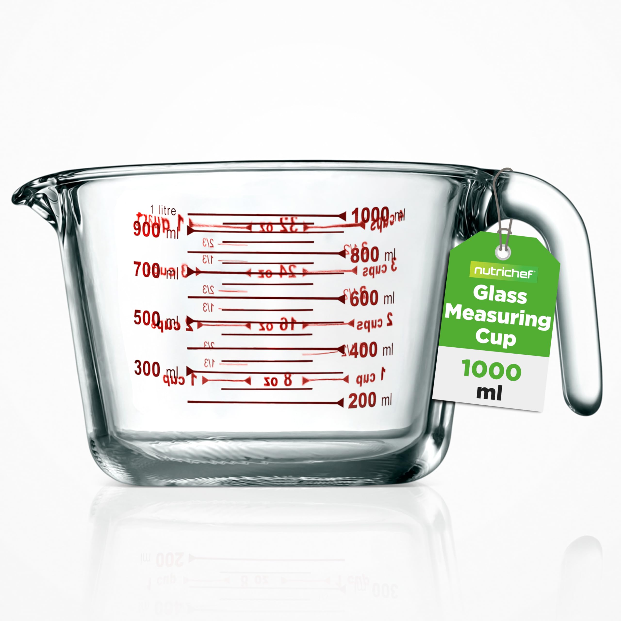 Amazon.com: NutriChef 4 Cup Borosilicate Glass Measuring Cup - Heat ...