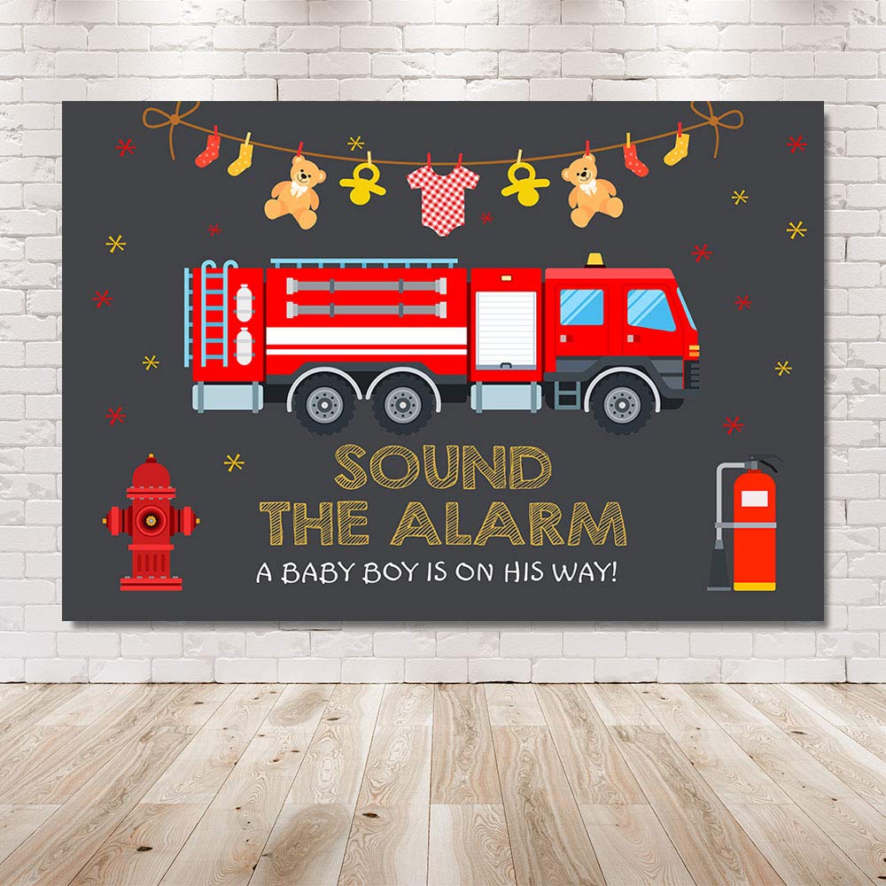 Firefighter Baby Shower Fire Truck Baby Shower Invitation Set Little