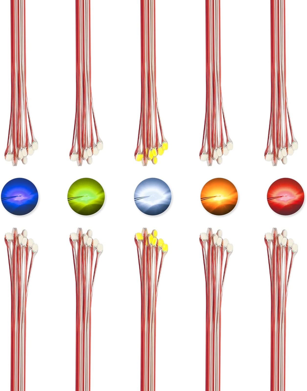 Amazon.com: DiCUNO 100pcs Pre-Wired SMD Micro LED Light Emitting Diodes ...