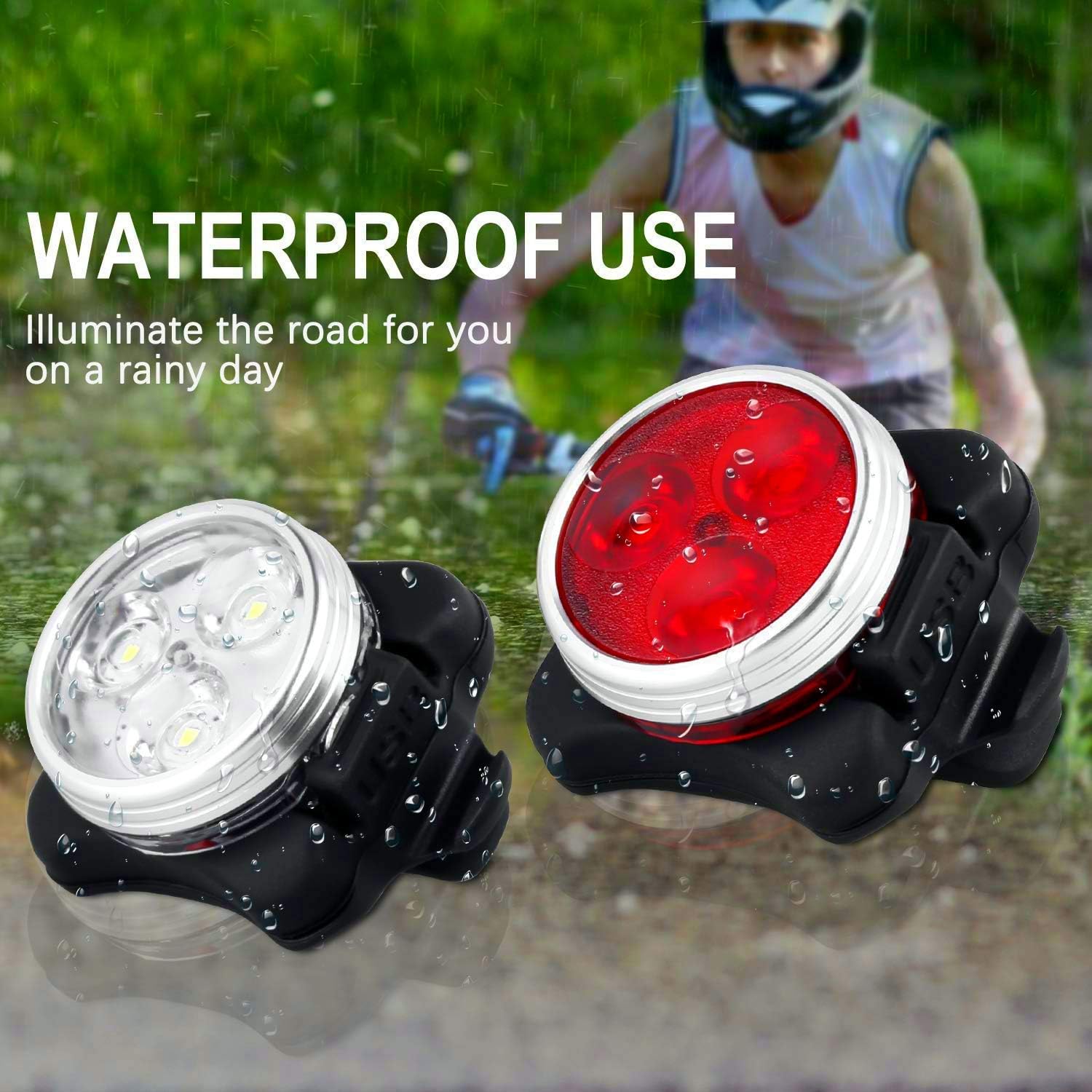 Bike Light Set,USB Rechargeable LED Bike Lights Super Bright Front and ...