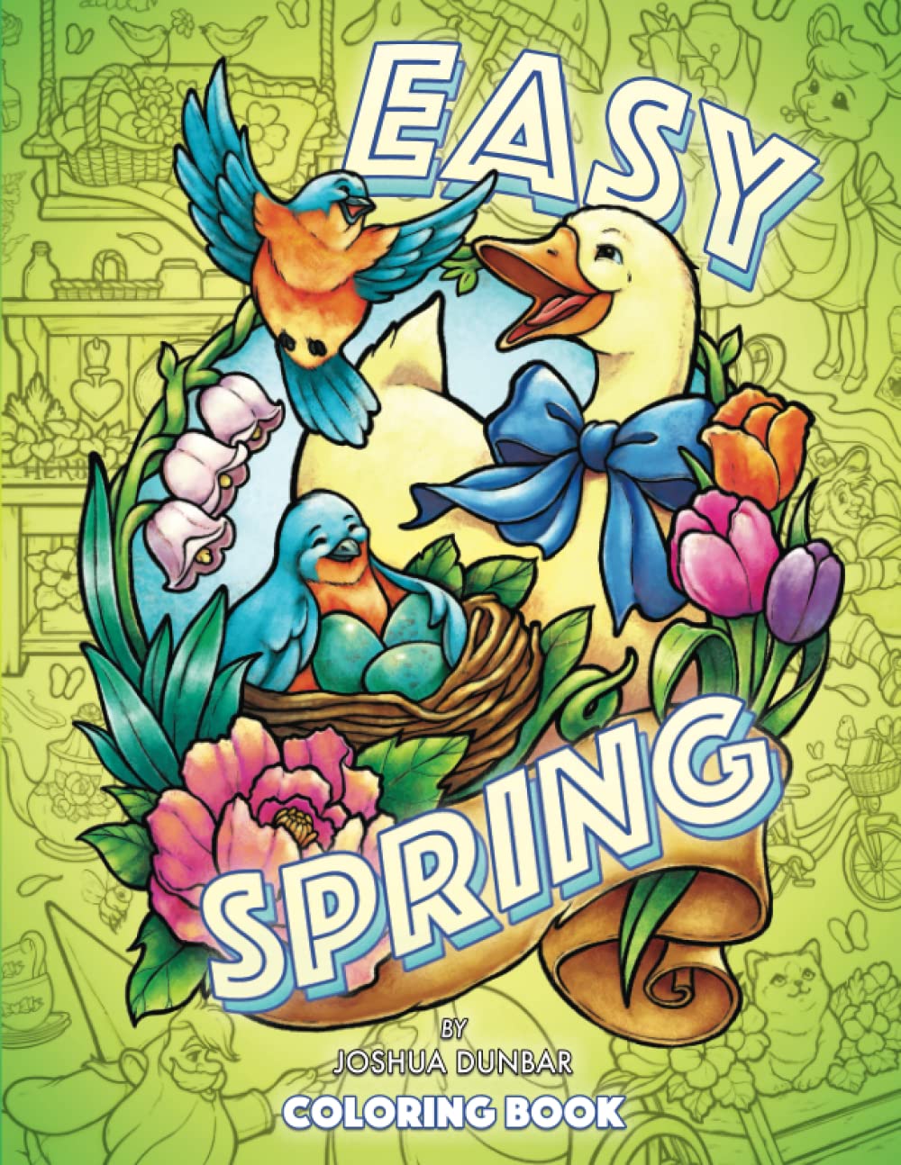 Amazon.com: Easy Spring Coloring Book: 50 Large Print Designs to ...