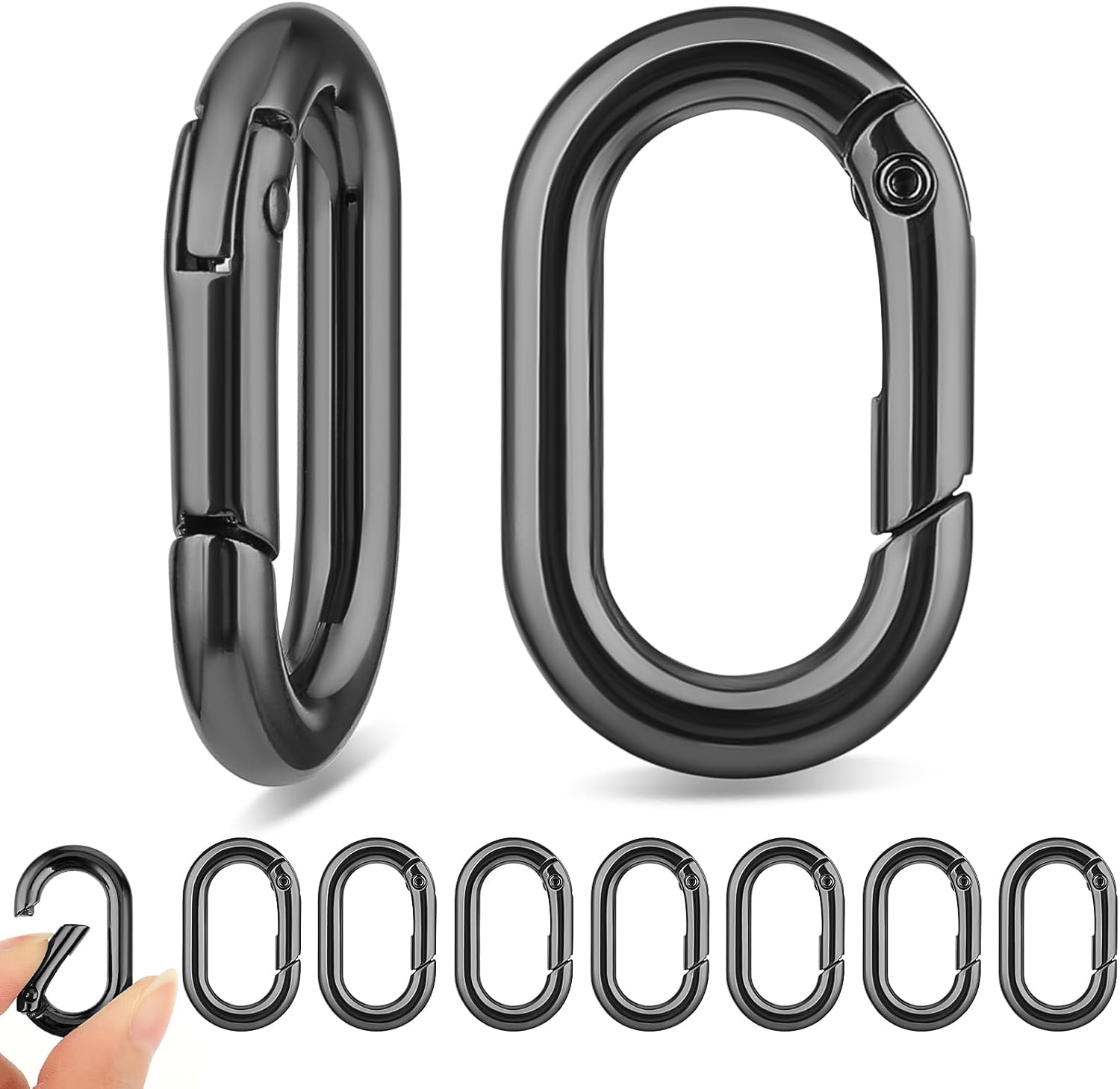 Amazon.com: Ymapinc 10Pcs Spring Snap Hook, Oval Carabiner Clip, Tiny ...
