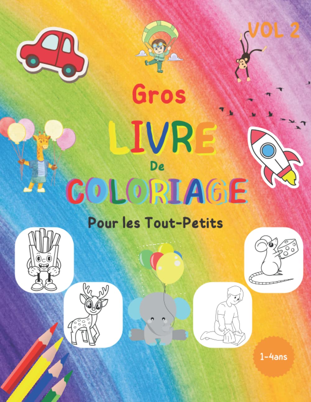 Buy Gros livre de coloriage pour les Tout-Petits 2-5 ans Vol 2: 100 ...