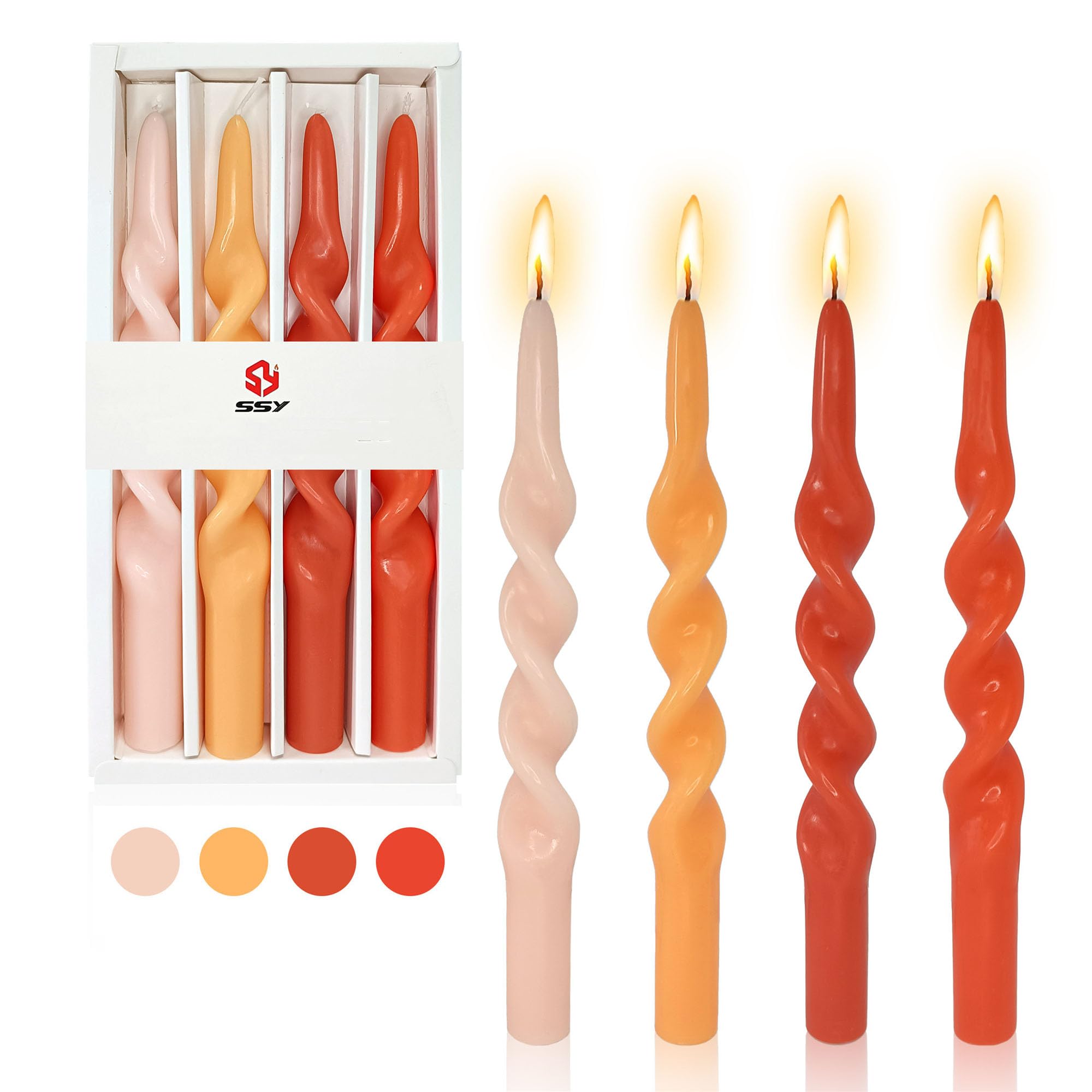 Amazon.com: Spiral Taper Candle Colorful Candlestick - Gedengni 10inch ...