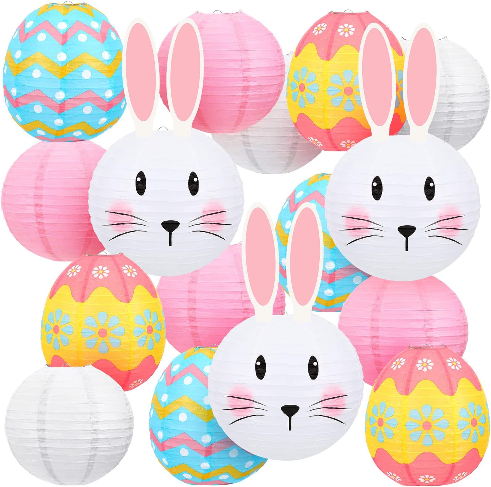 36 Pcs Easter Party Decorations Including 12 Inch 8 Pcs Rabbit Bunny ...