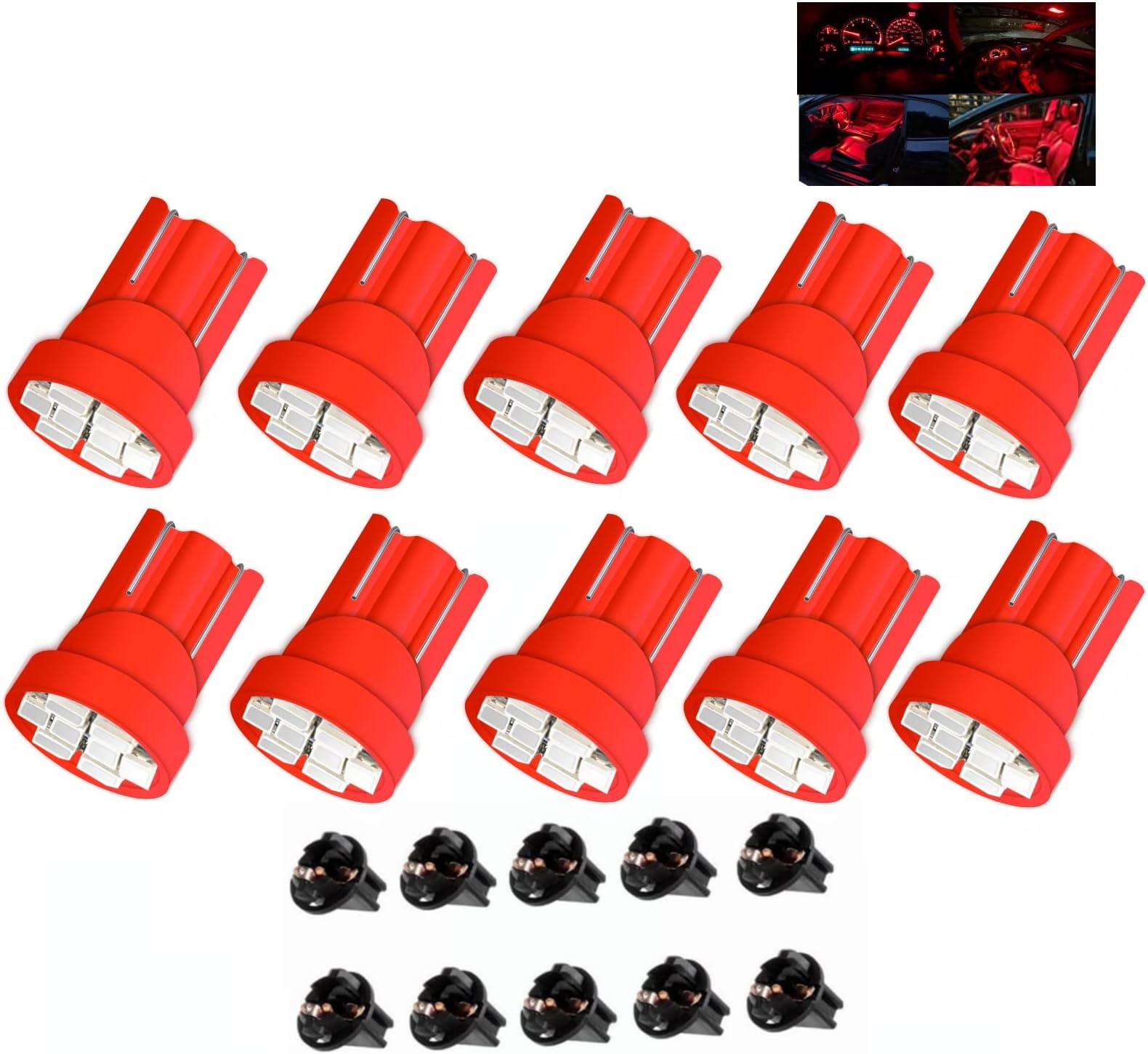 Amazon.com: cciyu (10) T10 5-5050-SMD PC194 LED Bulb Instrument Panel ...