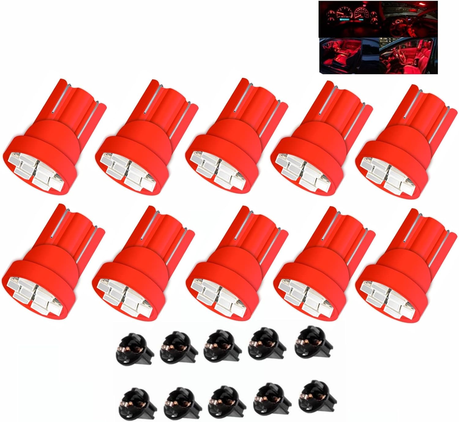 Amazon.com: CUSMME 10Pack T10 194 168 LED Light Bulb PC194 PC195 PC160 ...