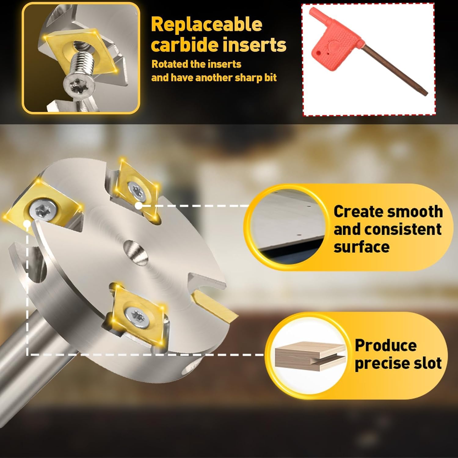 2 Inch Planer Bit CNC Spoilboard Surfacing Router Bits, 1/2 Inch Shank ...