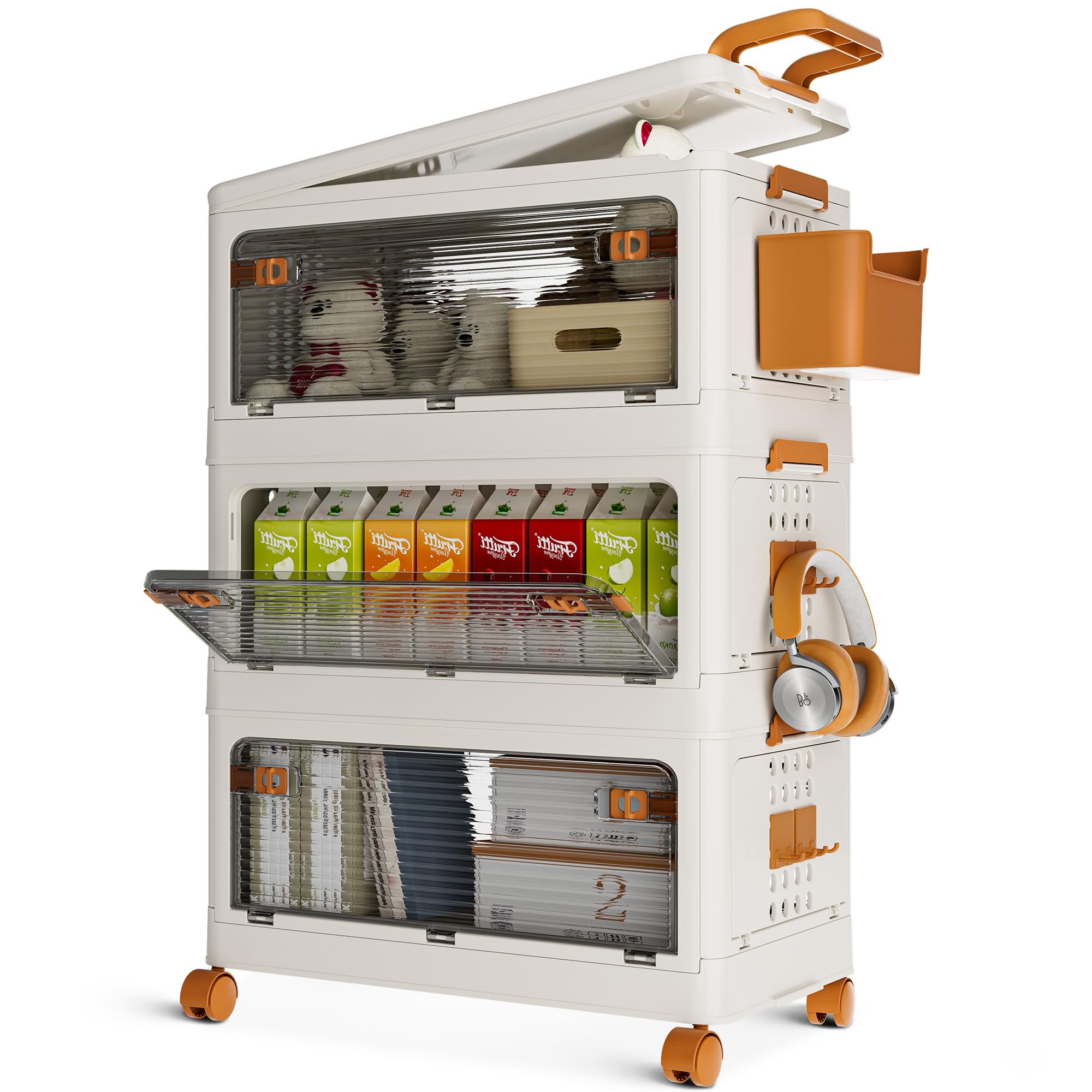 SPIEEK 56 QT Stackable Plastic Storage Bins with Lids and Wall Hanging ...