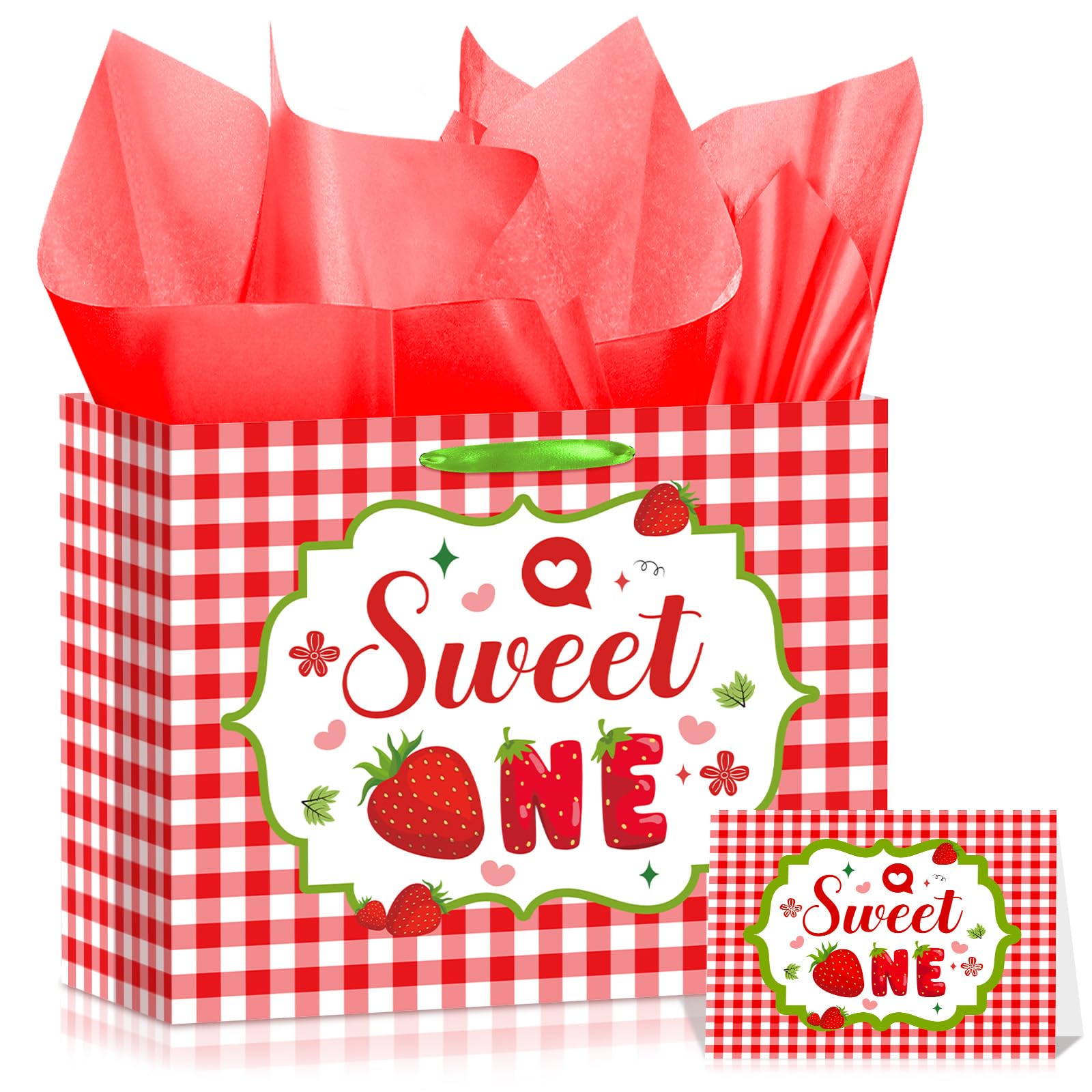 Amazon.com: Strawberry 1st Birthday Gift Bag Red Berry Birthday ...