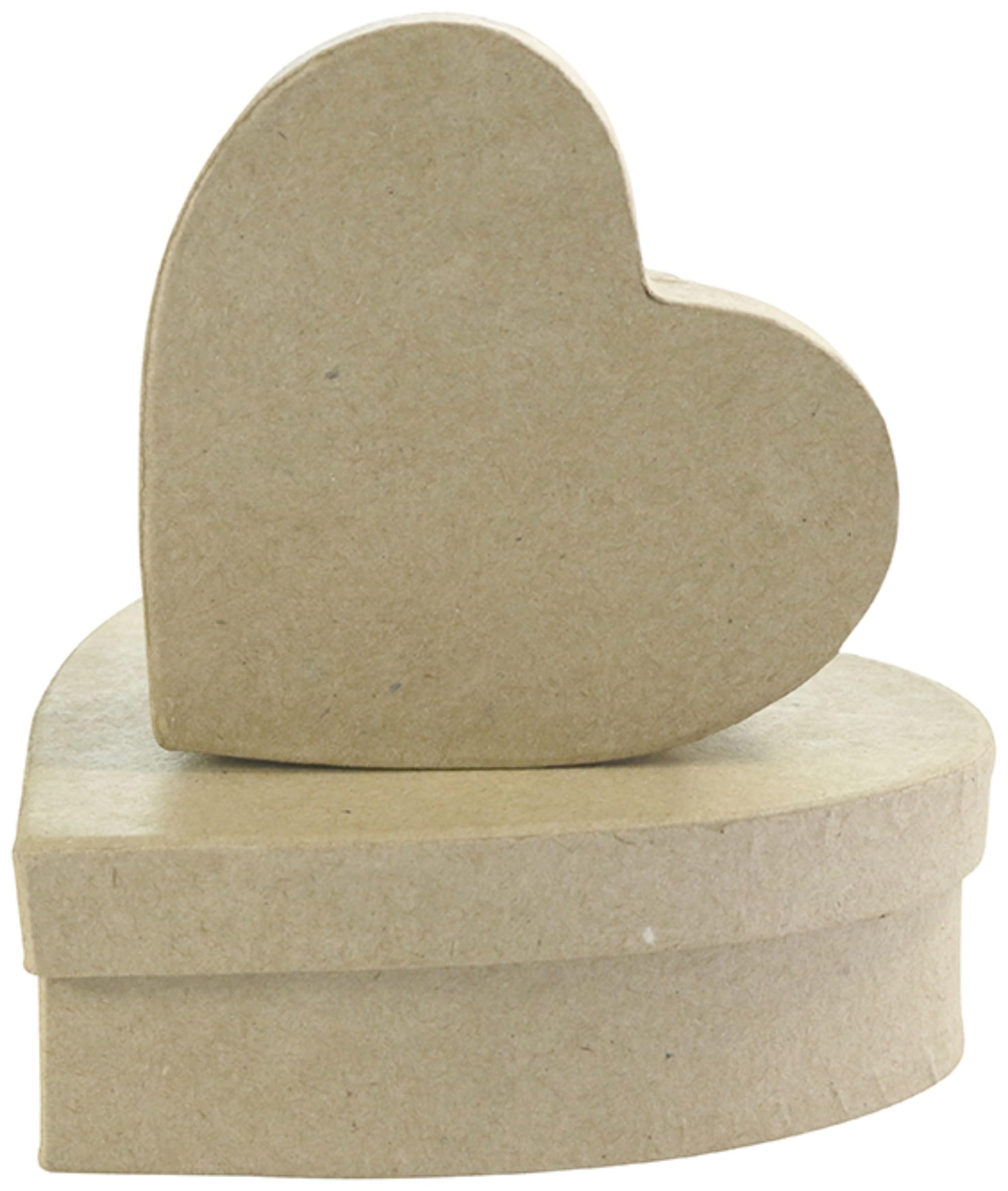 Décopatch - Ref BTS912C - Heart Boxes (Pack of 2) - Papier Maché Object ...