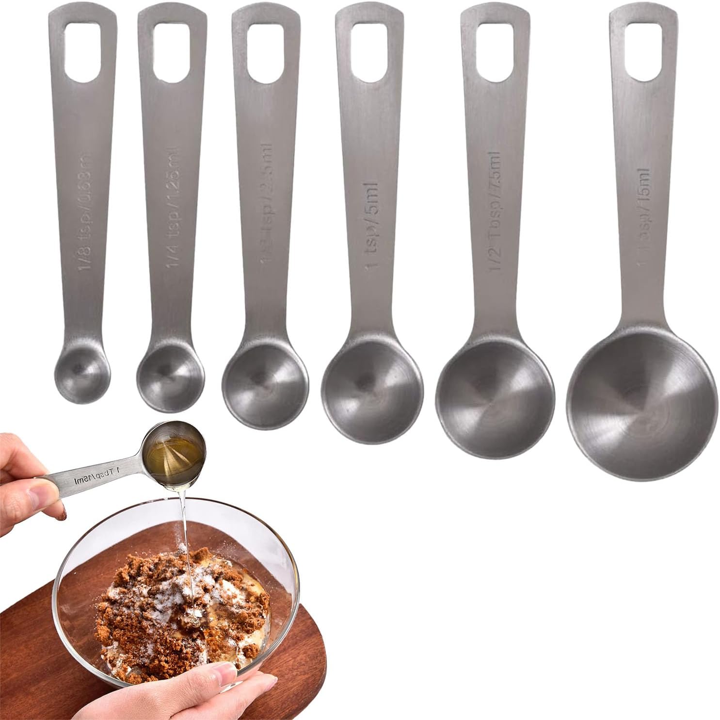 6 Pcs Measuring Spoons Sets, Measuring Spoons, Tablespoon Measuring ...