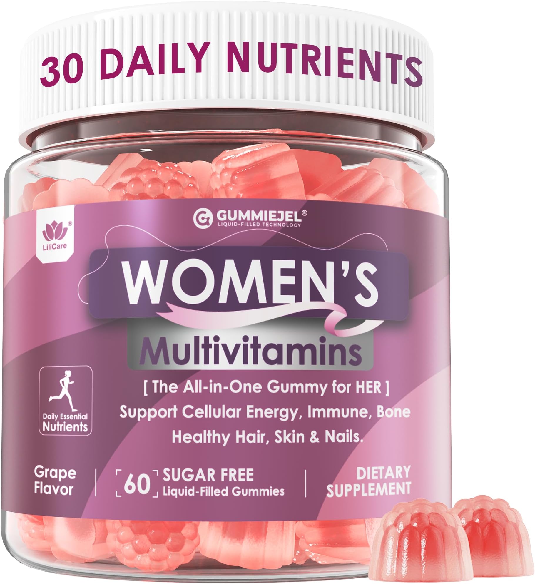 Amazon.com: OLLY Women's Daily Multivitamin Gummy, Vitamins A, D, C, E ...