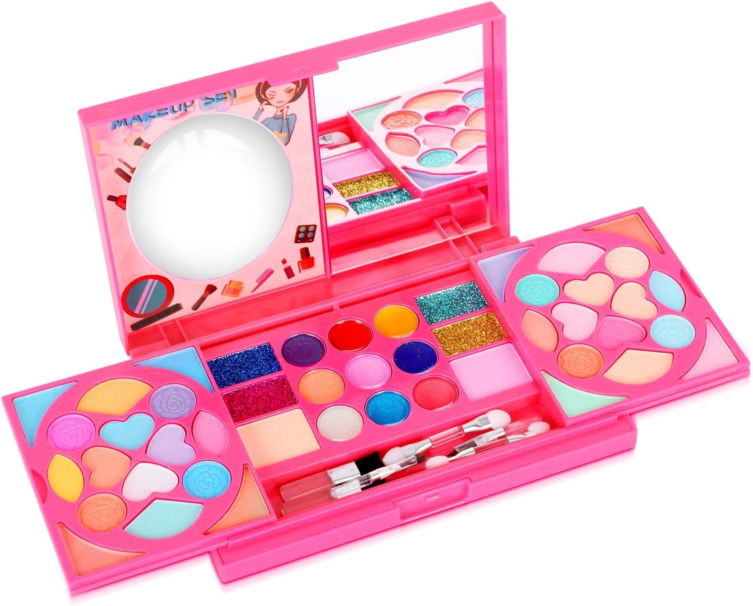 Amazon.com : Claire's Kids Makeup Set Little Girls Mini Mint Glitter ...
