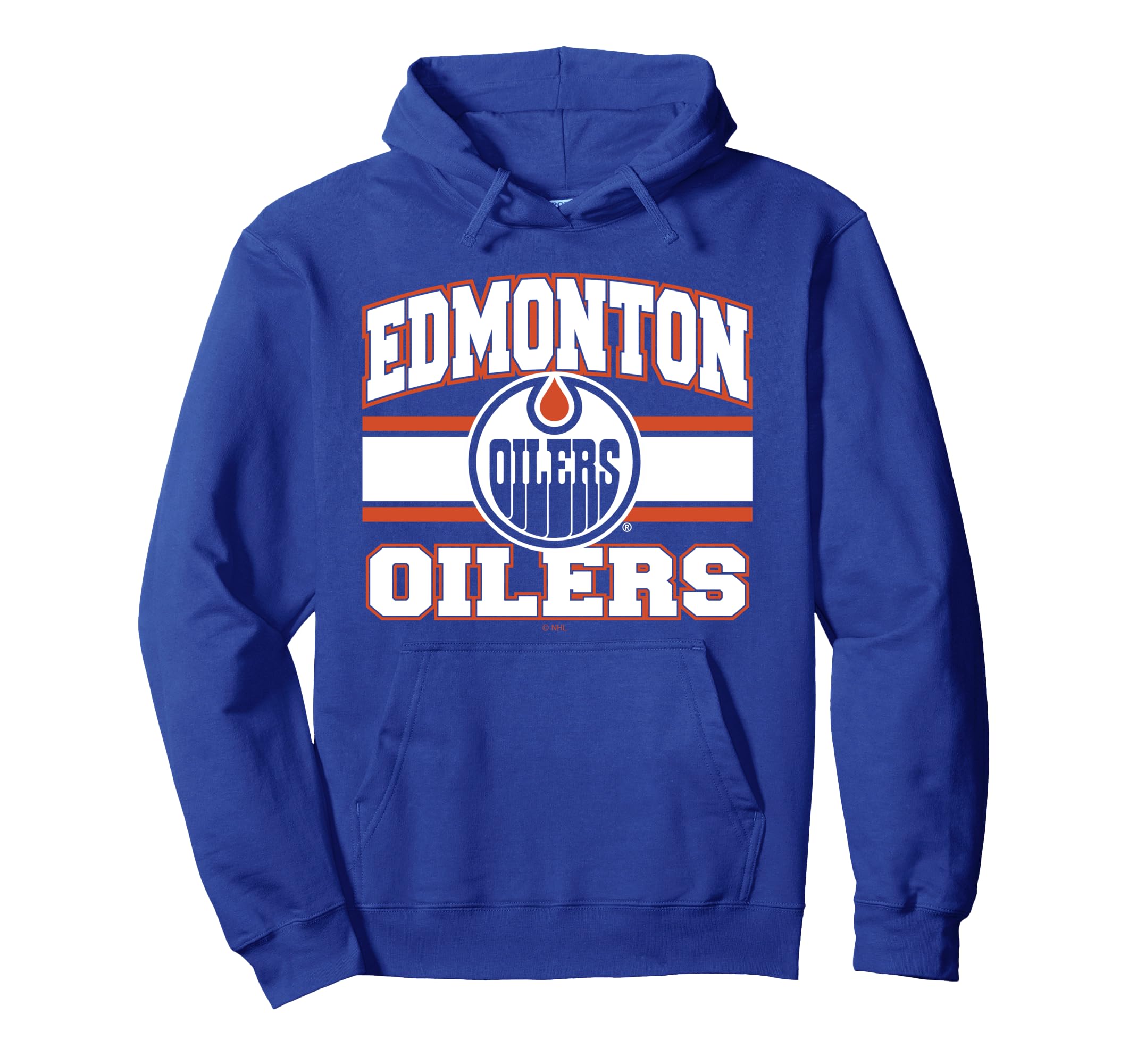 Amazon.com : Edmonton Oilers Stripe Blue Officially Licensed Pullover ...