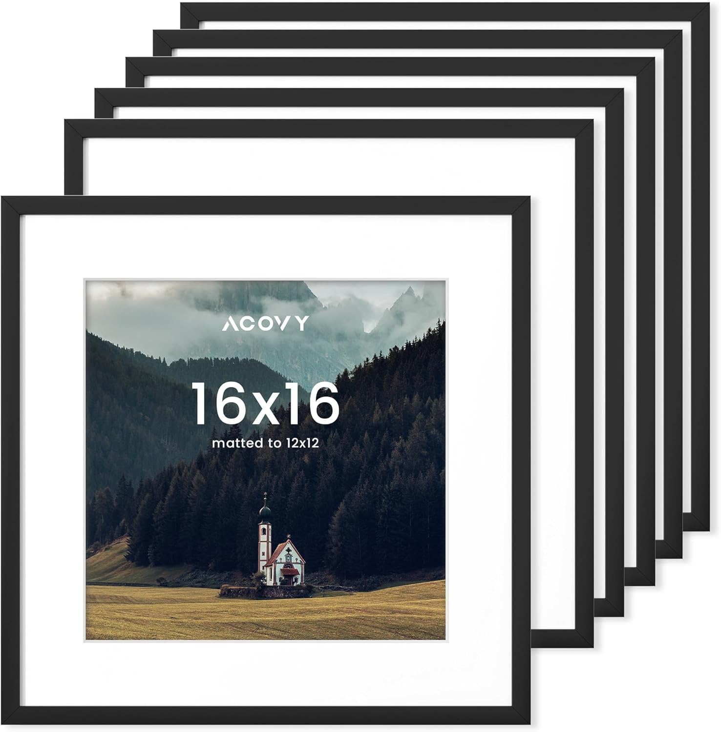 Amazon.com - Acovy 16x16 Picture Frame Set of 6, 16x16 Frame Matted to ...