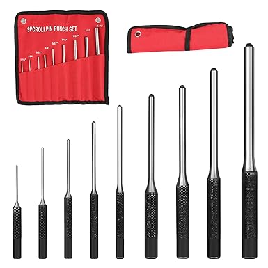 Roll Pin Punch Set, 9PCS Mechanics Punch Steel Mechanics Professional ...