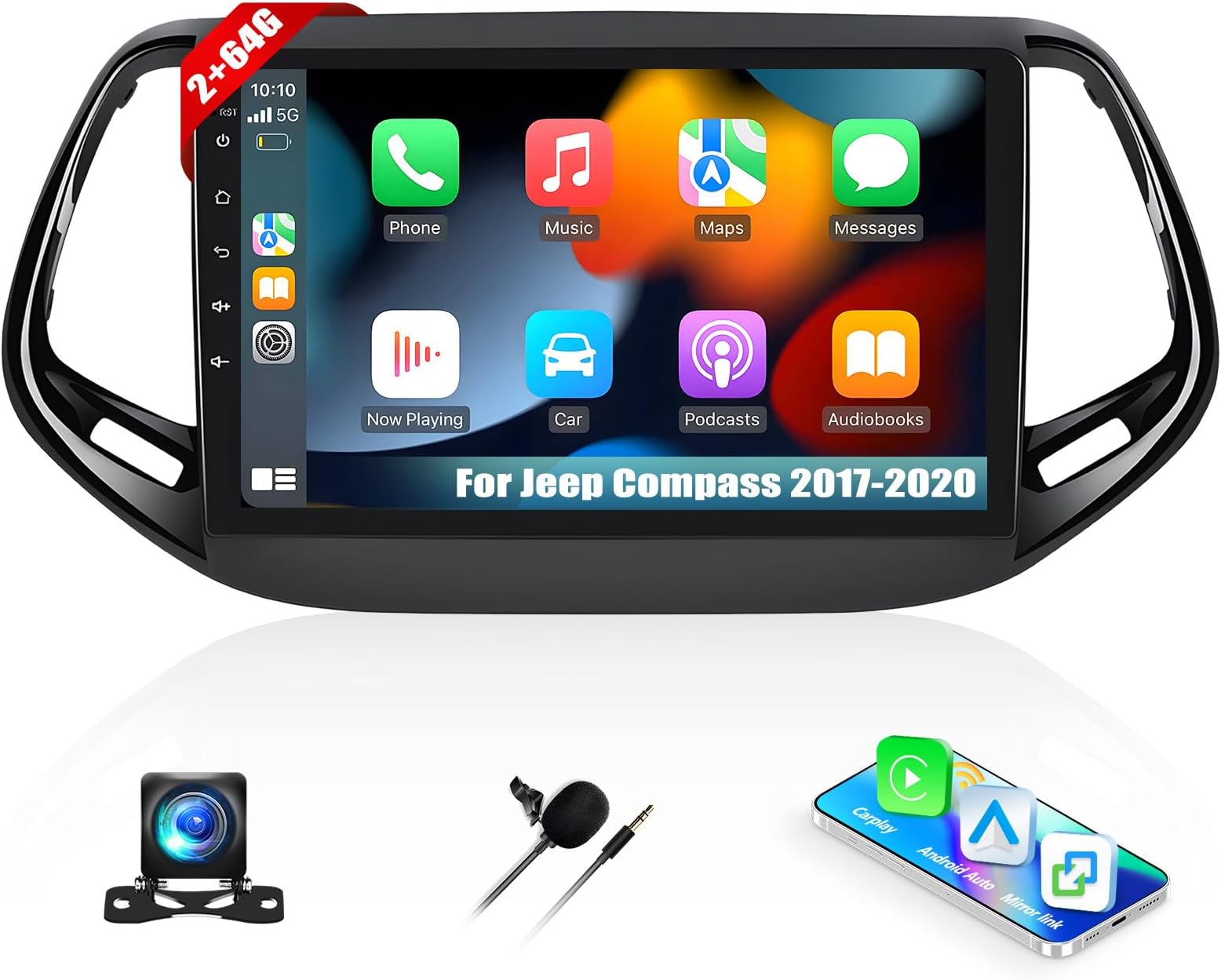 Amazon.com: 2+64G Android 13 Car Stereo for Jeep Compass 2017-2020 with ...