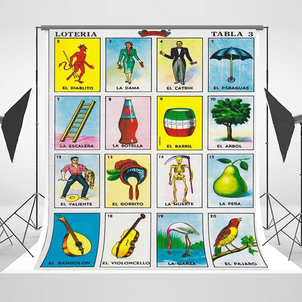 Amazon.com : Loteria Backdrop for Photography 7x5ft Loteria Card ...