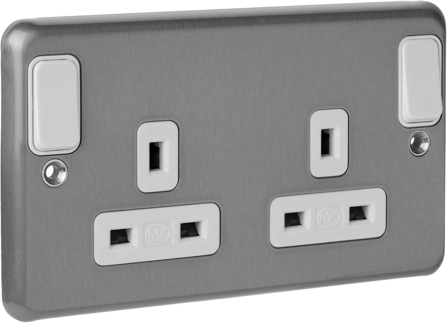 MK K2947CEBRC Double Switch Socket with Outboard Rockers/Clean Earth ...