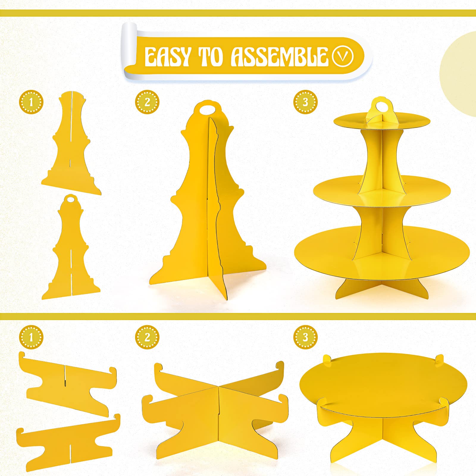 Snapklik.com : Zopeal 7 Pieces Cake Stand Set 3-Tier Cardboard Cupcake ...