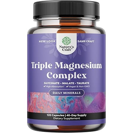 Amazon.com: Triple Magnesium Complex Supplement 400mg Elemental - High ...