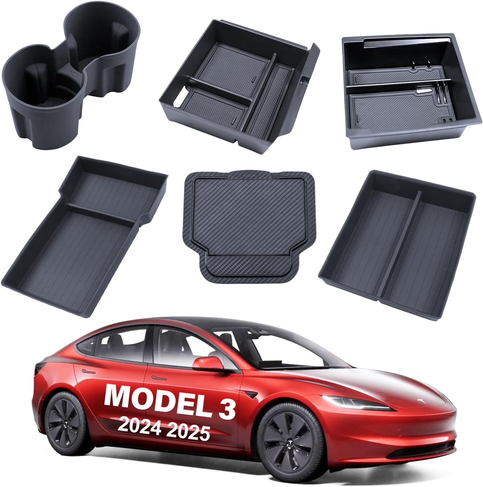 Amazon.com: 7PCS Center Console Organizer Tray for 2024 2025 Tesla ...