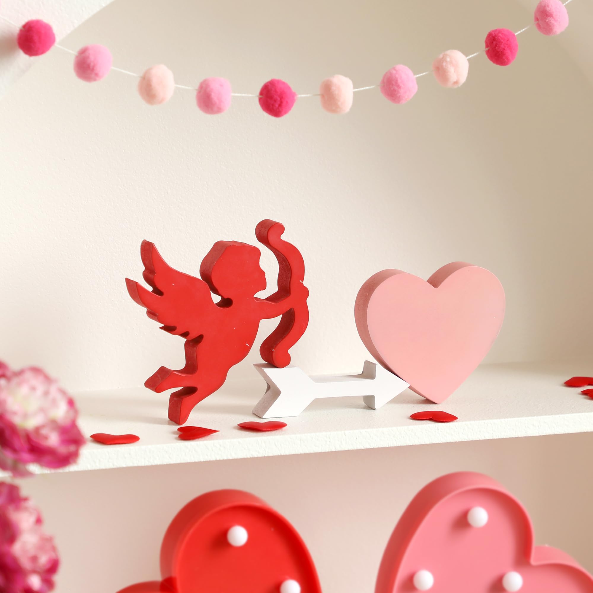 Amazon.com: 3PCS Valentines Day Decor, Cupid's Love Arrow, Pink Heart ...