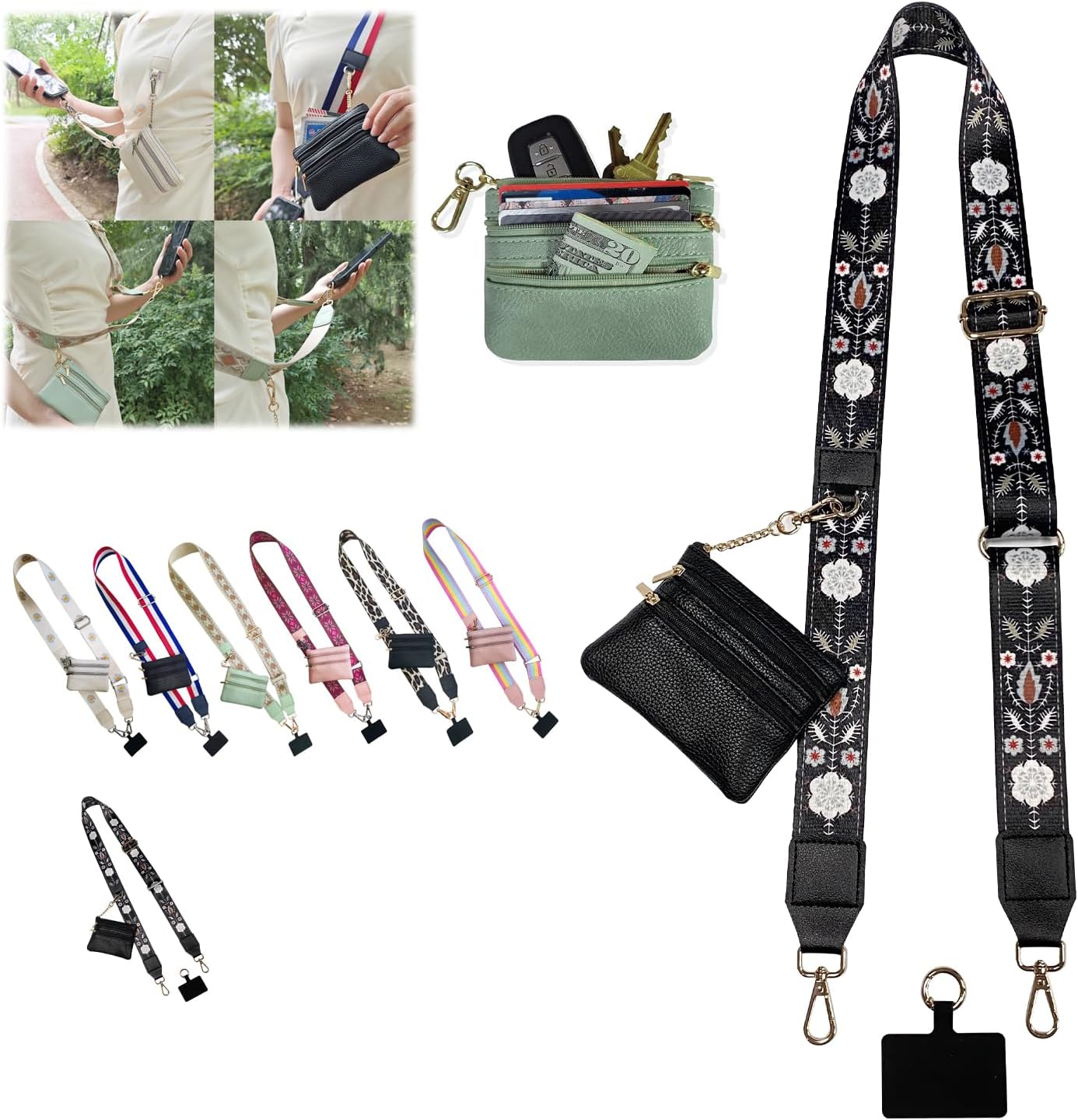 Amazon.com: MCpera Clip and Go Strap for Phone with Wallet Crossbody ...