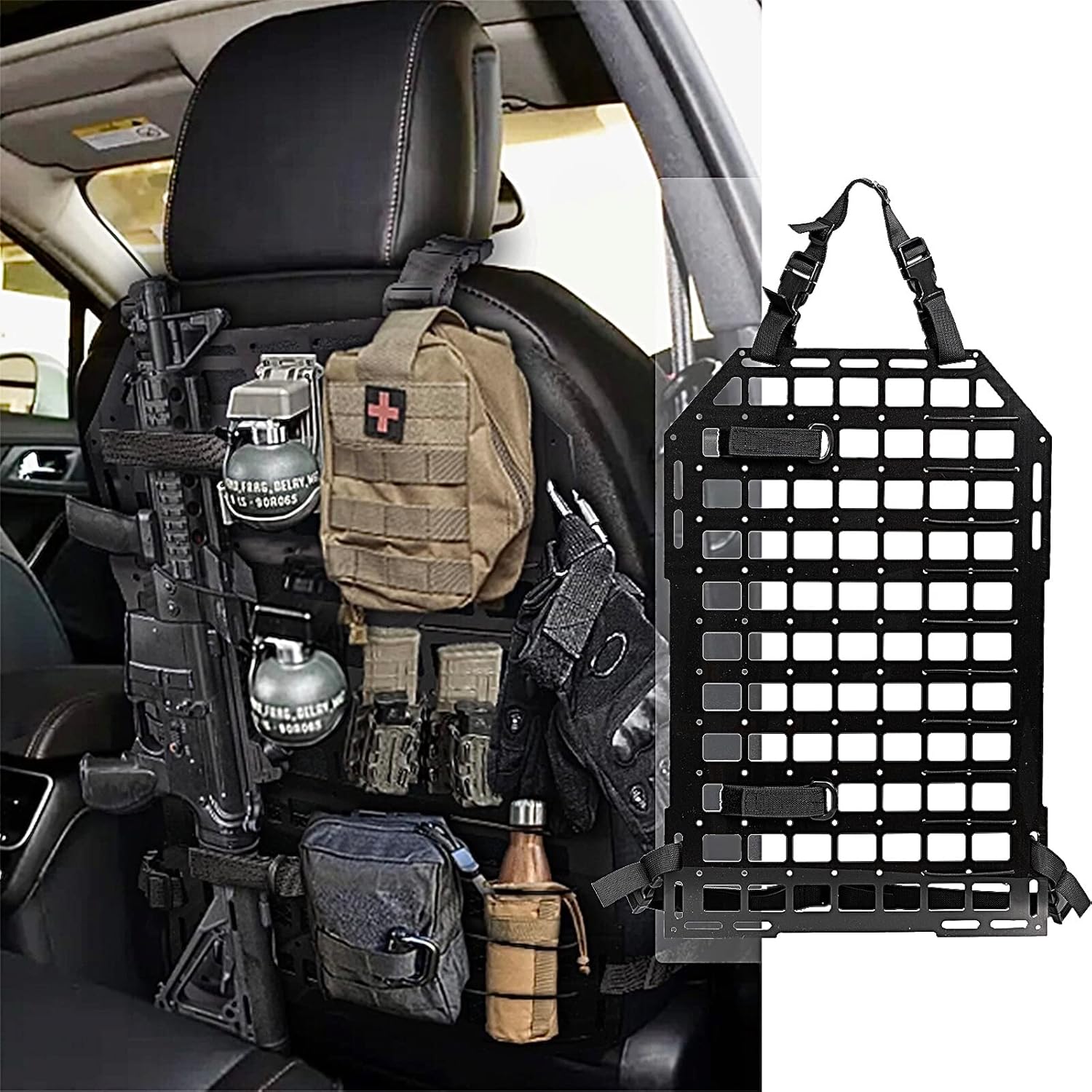 Amazon.com: Rigid Molle Panel for Vehicles,Tactical Seat Back Organizer ...