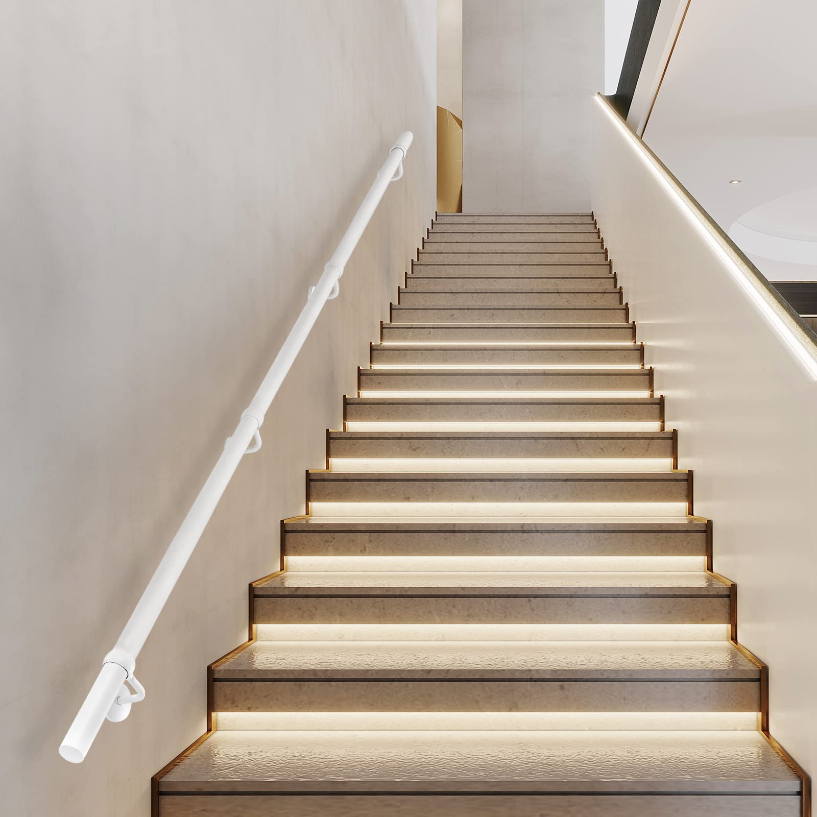 Buy ROTHLEY Handrails for Indoor Stairs: 11.8FT Stair Railing Steel ...