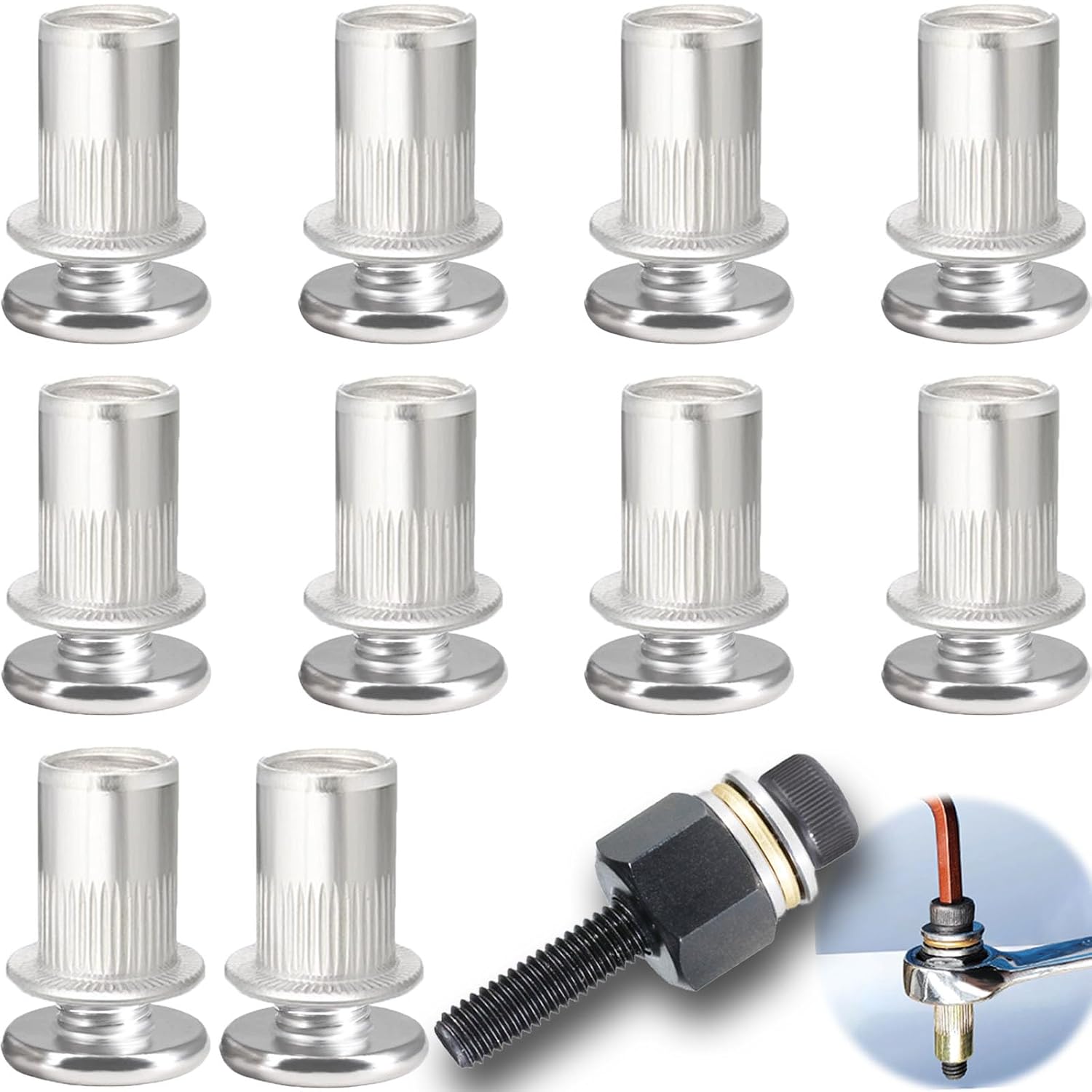 YOKOMING M5 Rivet Nuts and Bolts kit - 10Pairs with Rivet Nut Tool ...