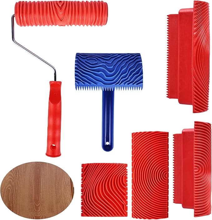 Wood Graining Tool Set, 6PCS Wood Grain Paint Roller, Graining Tool ...