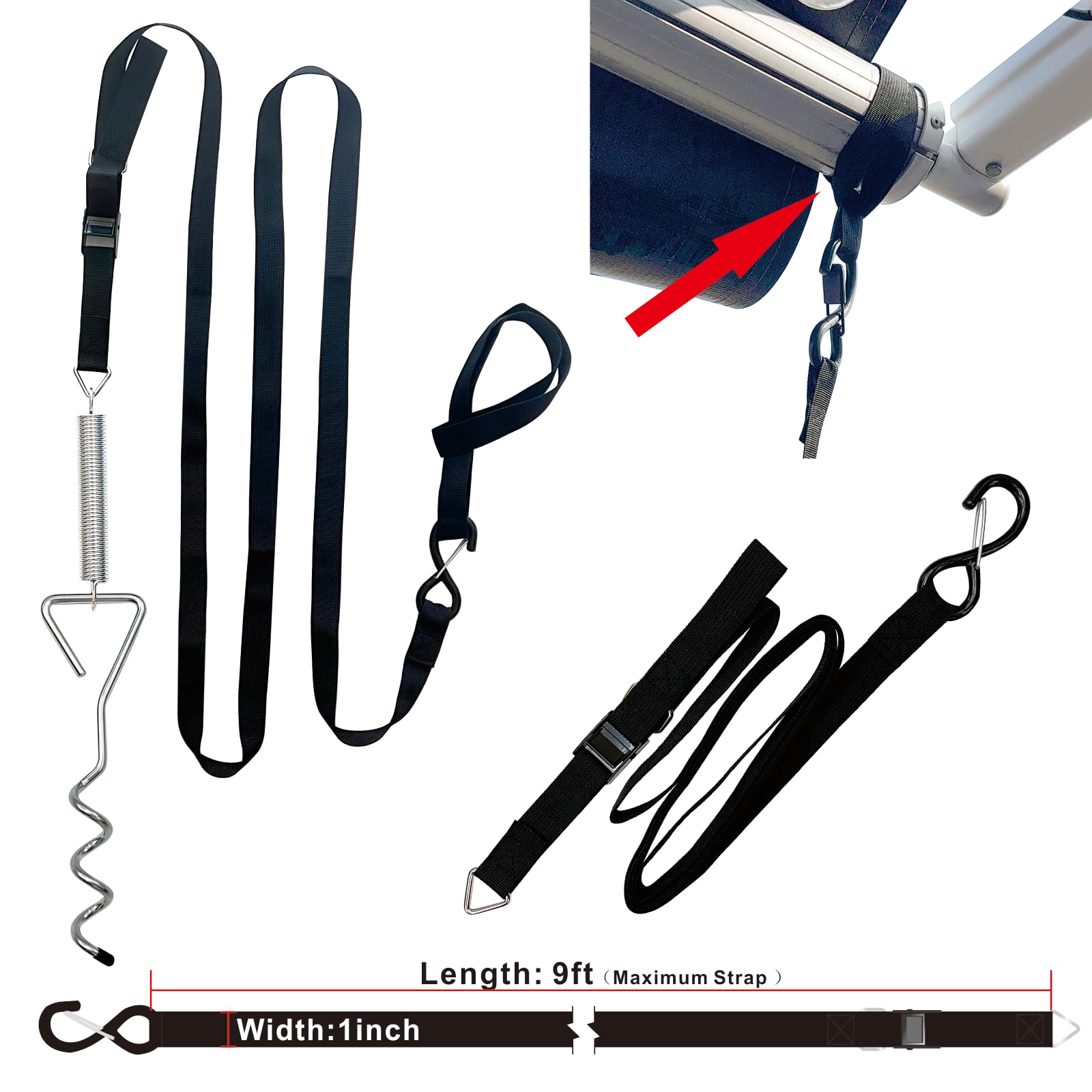 Snapklik.com : RV Awning Tie Down Kit, Heavy Duty RV Awning Anchor Kit ...