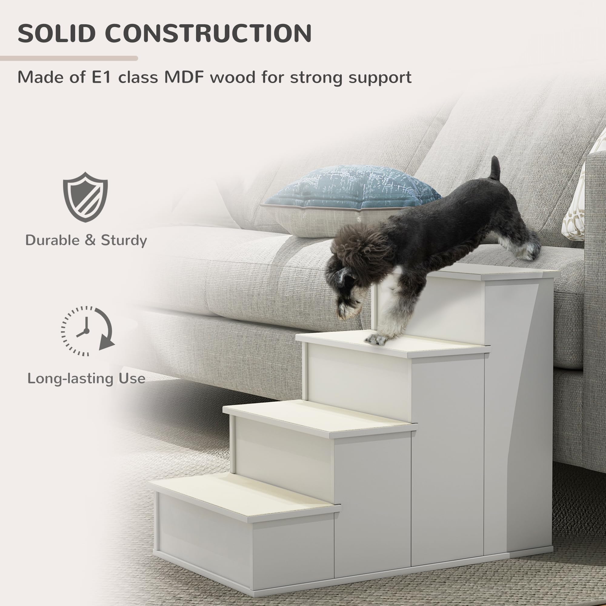 Dog Beds Pawhut Dog Steps For Bed 4 Step Pet Stairs Ladder For Dog Cat ...