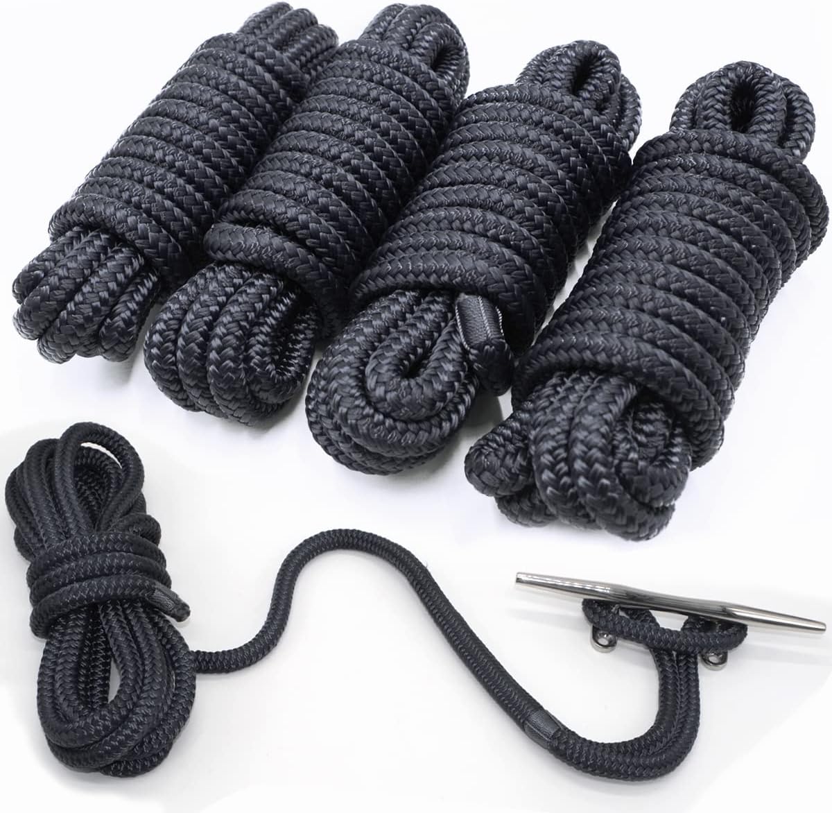 Amazon.com: Rainier Supply Co. Boat Dock Lines & Rope -4pk 15ft x 3/8 ...