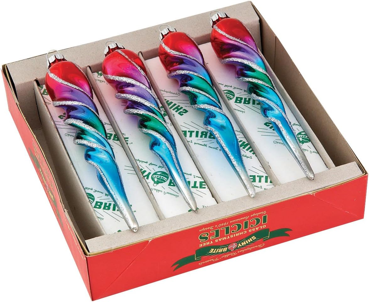 Amazon.com: Christopher Radko Shiny Brite Jubilant Jolly 6-Inch Icicles ...