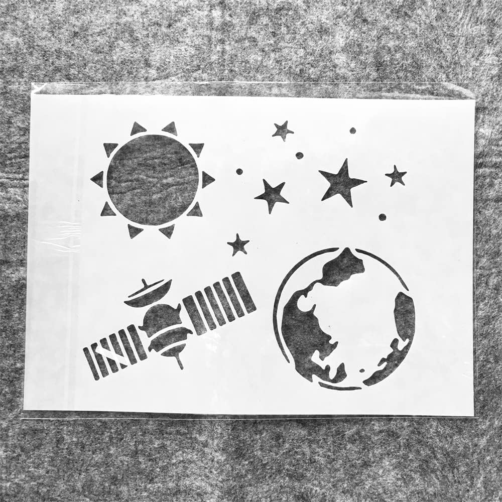 Amazon.com : Reusable Stencils for Painting on Wood,A4 29cm Earth Sun ...