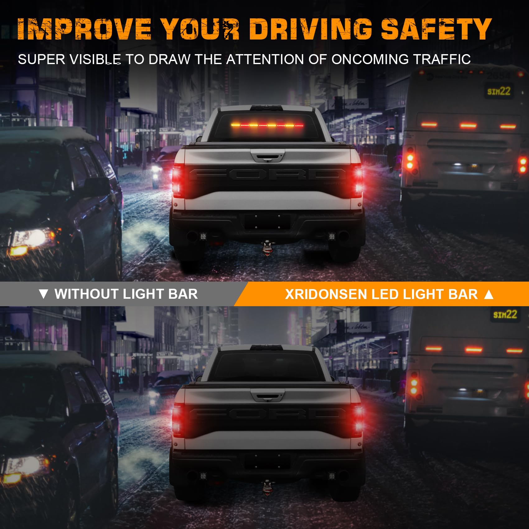 Snapklik.com : 35 Inch Amber Red Traffic Advisor Light Bar 48 LED ...