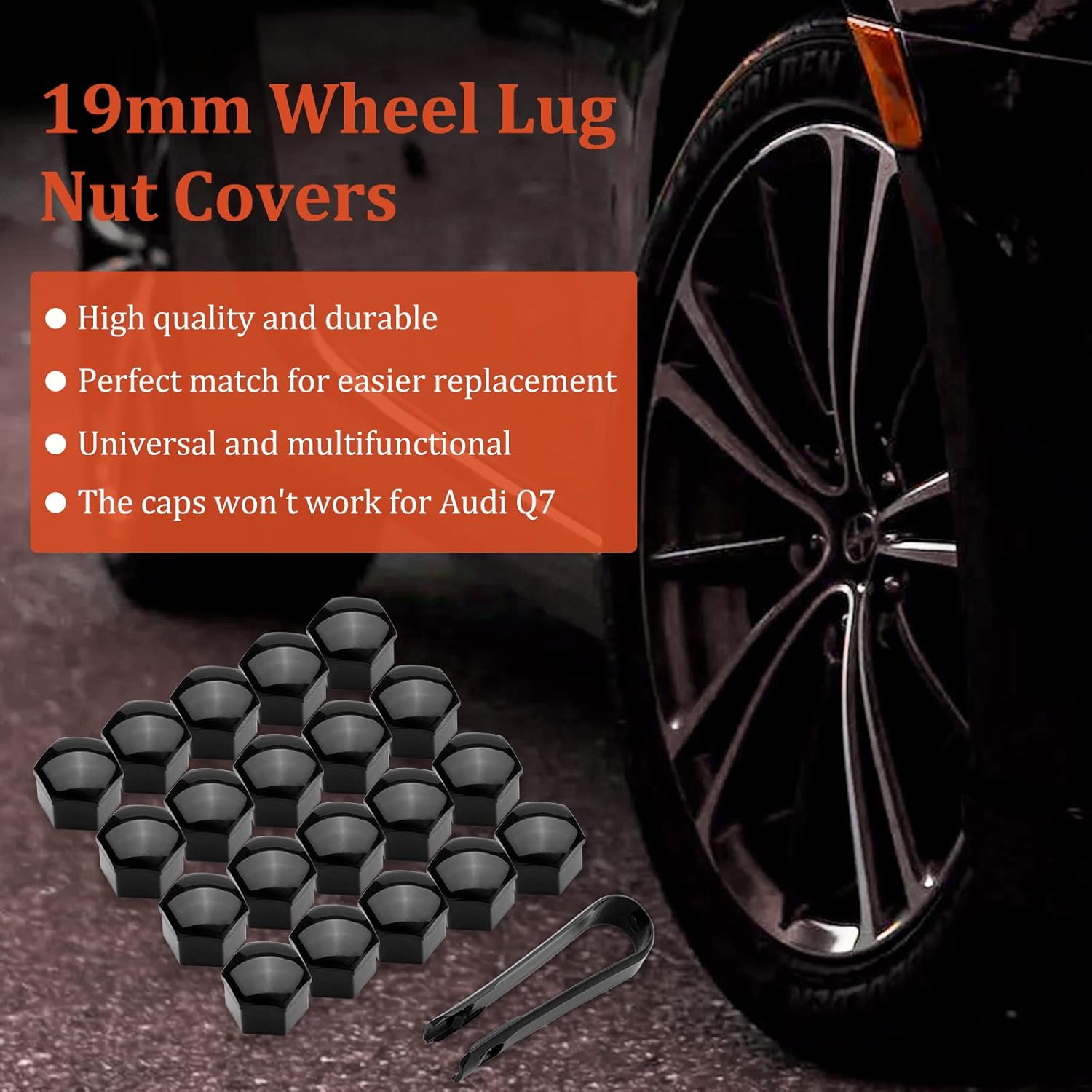 20PCS Lug Nut Covers - 3/4'' Wheel Nut Bolt Cover Caps, 19mm Hexagonal ...