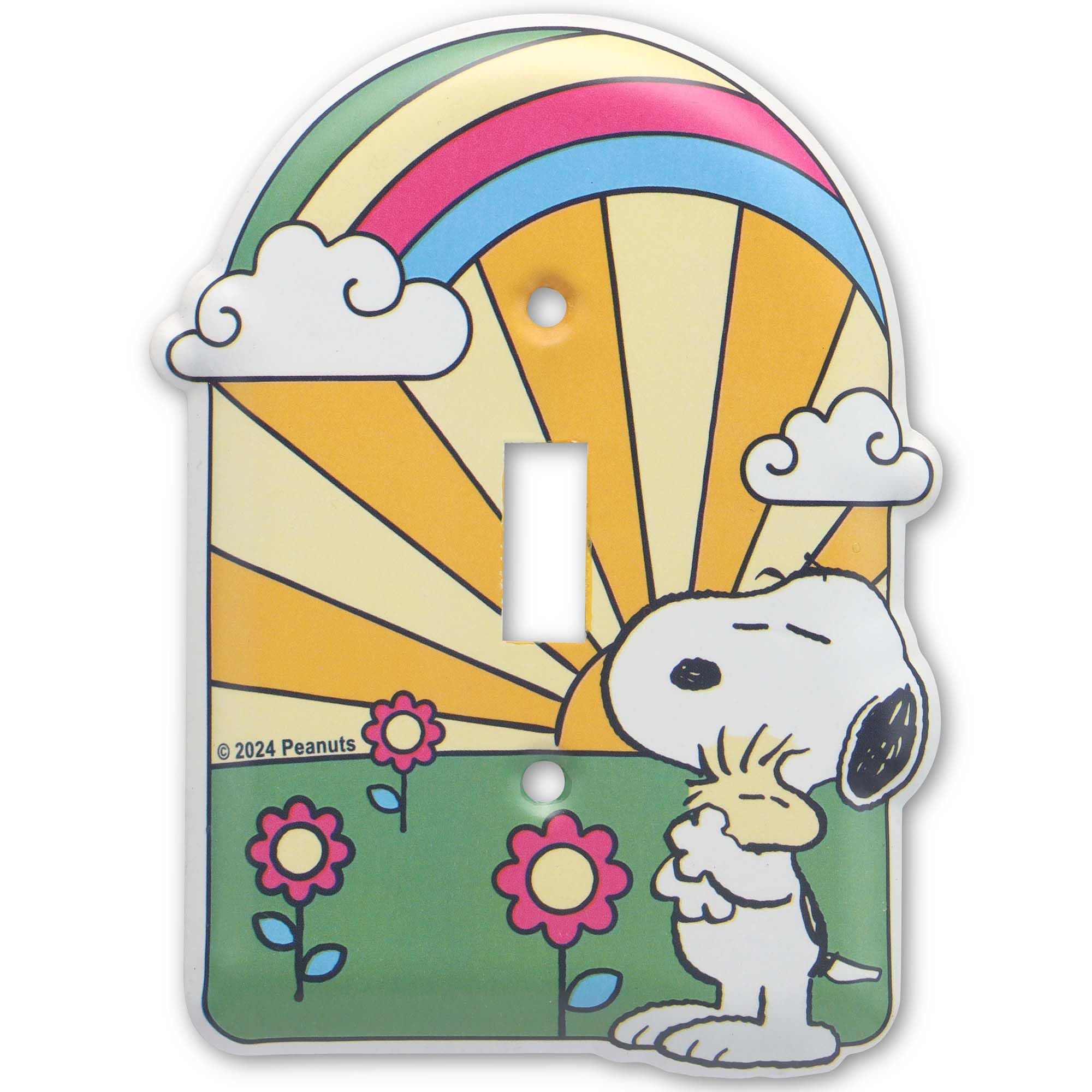 Peanuts Snoopy Rainbow Metal Light Switch Plate - Snoopy Switch Plate ...